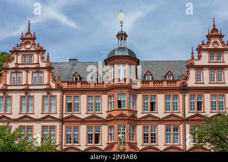 facade of Gutenberg museum in Mainz with statue of roman emperor ...