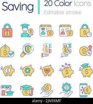 Student loan RGB color icons set Stock Vector Image & Art - Alamy