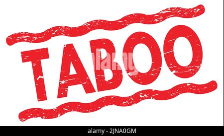 TABOO text written on red round vintage rubber stamp Stock Photo - Alamy