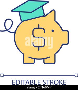 Saving money for college isolated cartoon vector illustrations Stock ...