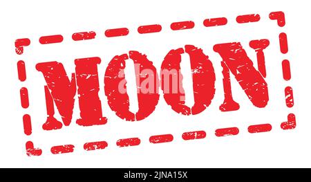 MOON text written on red rectangle stamp sign Stock Photo - Alamy