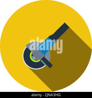 Grinder Icon. Flat Circle Stencil Design With Long Shadow. Vector ...