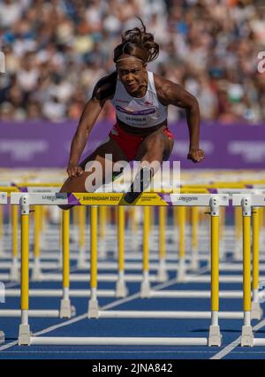 Cindy Sember of England competing in the women’s 100m hurdles final at ...
