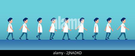 Cycle sequence of man walk. Vector flat illustration of male character ...