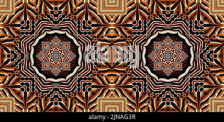 African kente cloth patchwork effect border pattern. Seamless geometric ...