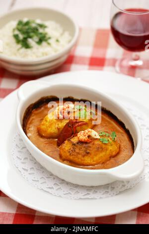 homemade quenelle (fluffy fish dumplings with creamy crayfish sauce ), French Lyonnais cuisine ...