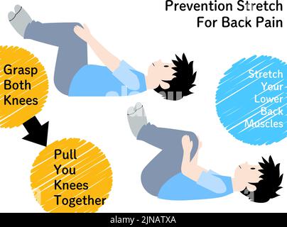 Illustrated illustration of back pain exercises Stock Vector Image ...