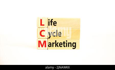 LCM lifecycle marketing symbol. Concept words LCM lifecycle marketing ...
