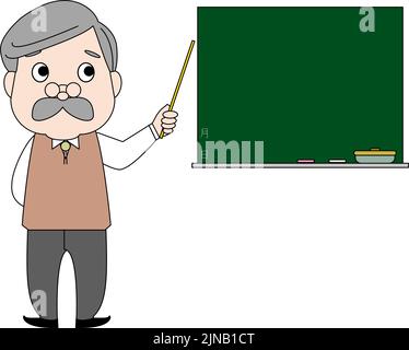 Blackboard and illustration of middle-aged male teacher Stock Vector Image & Art - Alamy