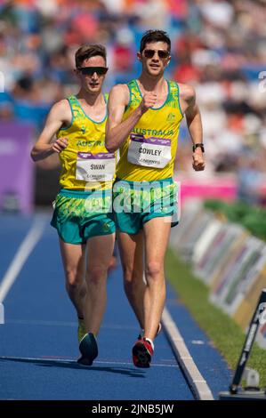 Rhydian Cowley and Kyle Swan of Australia competing in the men’s 20k ...