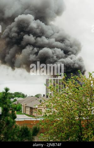 The tragic view of the Pheasant run resort fire smoke in St. Charles ...