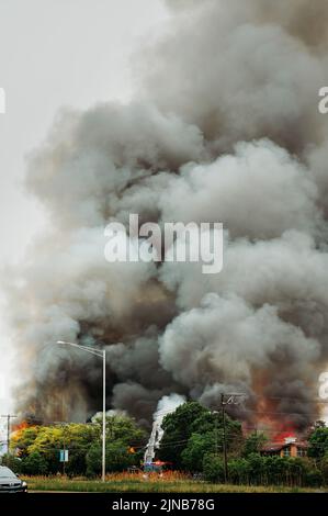 The tragic view of the Pheasant run resort fire smoke in St. Charles ...