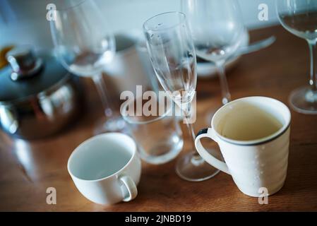 Unwashed dirty dishes after the holiday Stock Photo - Alamy