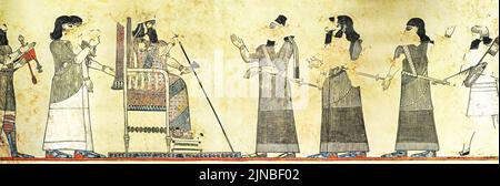 Tell Ahmar, mural palacio rey Tiglatpileser audiencia sicglo VIII Stock ...
