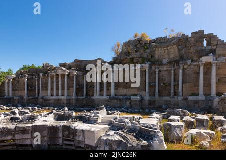 Architectural elements of ancient Nymphaeum in Side, Turkey Stock Photo ...
