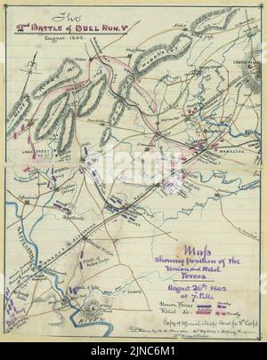 Battle map of 2nd Bull Run Stock Photo - Alamy