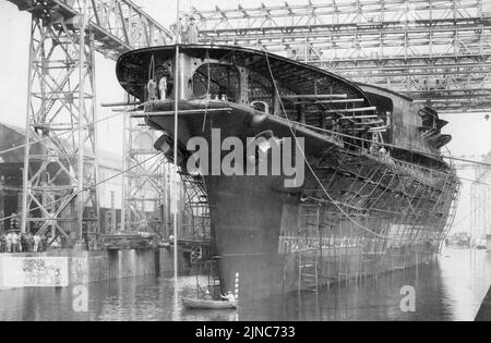 Japanese aircraft carrier "Akagi", in the Sukumo Bay (Japan),1939 Stock ...