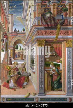 The Annunciation, with Saint Emidius - Carlo Crivelli Stock Photo - Alamy