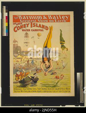 The Great Coney Island Water Carnival Poster for Barnum Bailey 1898 ...
