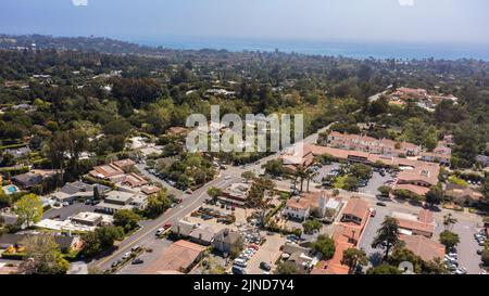 Daytime aerial view of downtown Montecito, California, USA Stock Photo ...