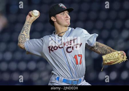 Rocket City Trash Pandas pitcher Houston Harding (48) during an MiLB ...