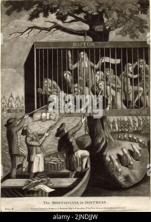 The Bostonians in Distress mezzotint 1774 Stock Photo - Alamy