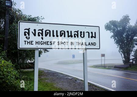 The highest spot in Thailand sign at Doi Inthanon National Park, Chiang ...