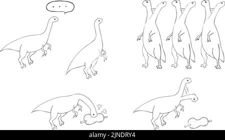 Illustration of dinosaur Eoraptor - Eat meat Stock Vector Image & Art ...