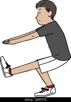 Single Leg Squat Men Stock Vector Image & Art - Alamy