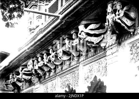 The Celestial Fairies (Apsaras), sculpture on a modern Hindu Temple ...