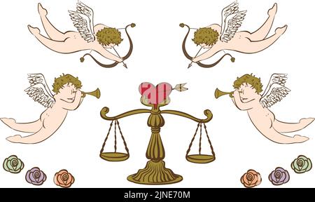 Cupid and scale of love Stock Vector Image & Art - Alamy