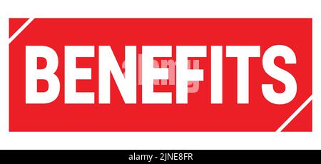 BENEFITS text written on red rectangle stamp sign Stock Photo - Alamy