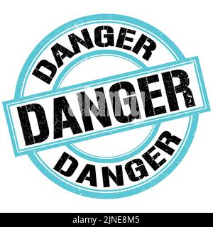DANGER text written on blue-black rectangle stamp sign Stock Photo - Alamy