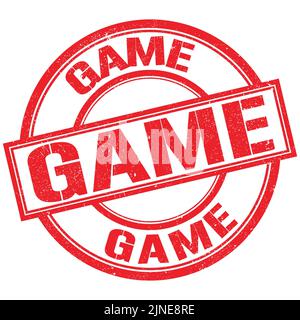 GAME, text written on red rectangle stamp sign Stock Photo - Alamy