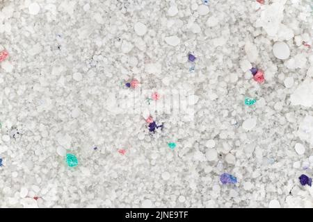 Washing powder under microscope - image width 23mm, colourful granules ...