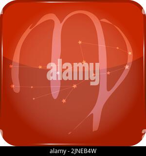 12 constellations red button icon with star shape: Scorpio Stock Vector ...