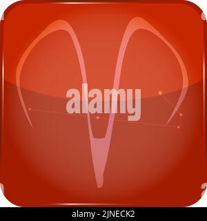 12 constellations red button icon with star shape: Scorpio Stock Vector ...
