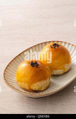 Design concept of Moon cake yolk pastry, mooncake for Mid-Autumn ...
