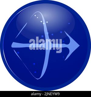 Blue 12 constellation icon with star arrangement: Pisces Stock Vector ...
