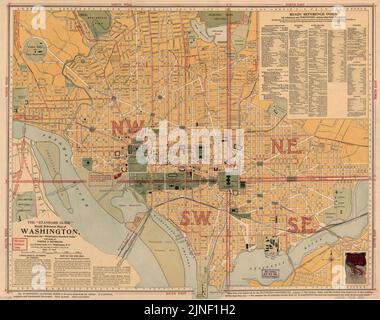 Standard Guide ready reference map of Washington Stock Photo - Alamy