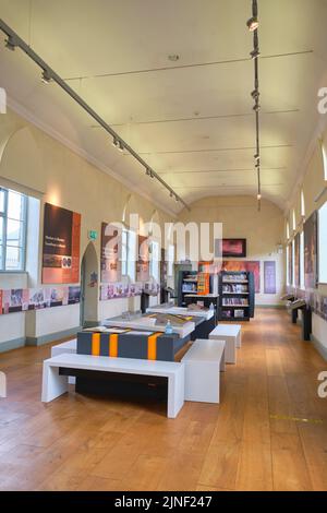 The main museum display, exhibition area, showing a timeline of local ...