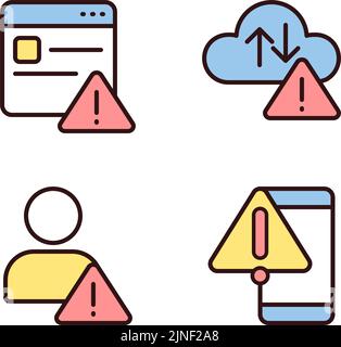 Website access denied pixel perfect linear icons set for dark, light ...