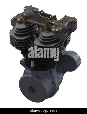 Old vintage engine 3D rendering isolated on white background Stock ...