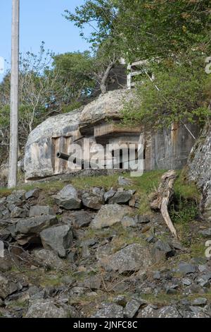 Vanse, Norway - May 30, 2022: Varnes Fort is an ex-German coastal ...