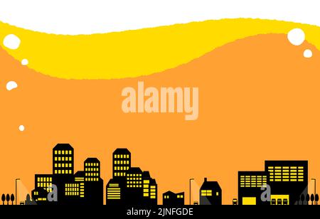 Background material, simple cityscape silhouette Stock Vector Image ...