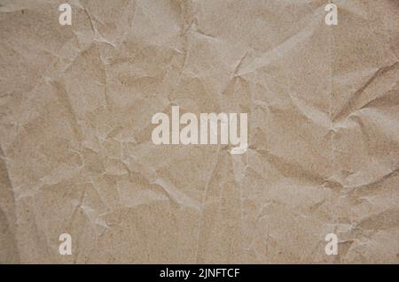 Brown crumpled, wrinkled recycle craft paper texture background banner ...