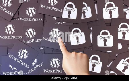 Wordpress and Security, Social Media Background Stock Photo - Alamy