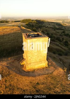 Parsons Folly Tower up the Way. Kemerton Camp Iron Age hill fort ...