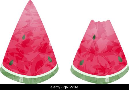 Watermelon: small cut size, 2 slices, transparent watercolor style ...
