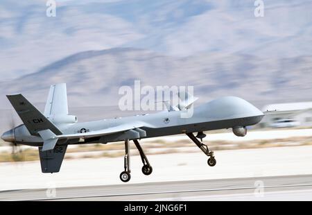 A remotely piloted MQ-9 Reaper from the 163rd Attack Wing lands on the ...